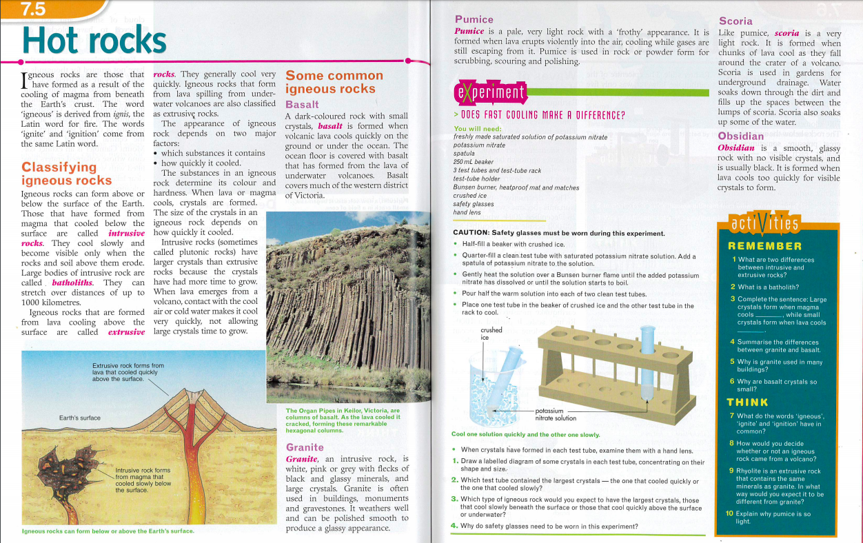 8M1SCI20: Hot Rocks | MHOL